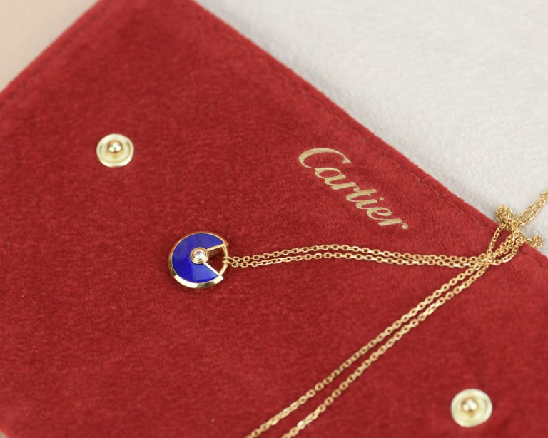 Cartier Amulette De Cartier 18K Yellow Gold Lapis Lazuli Necklace at ...