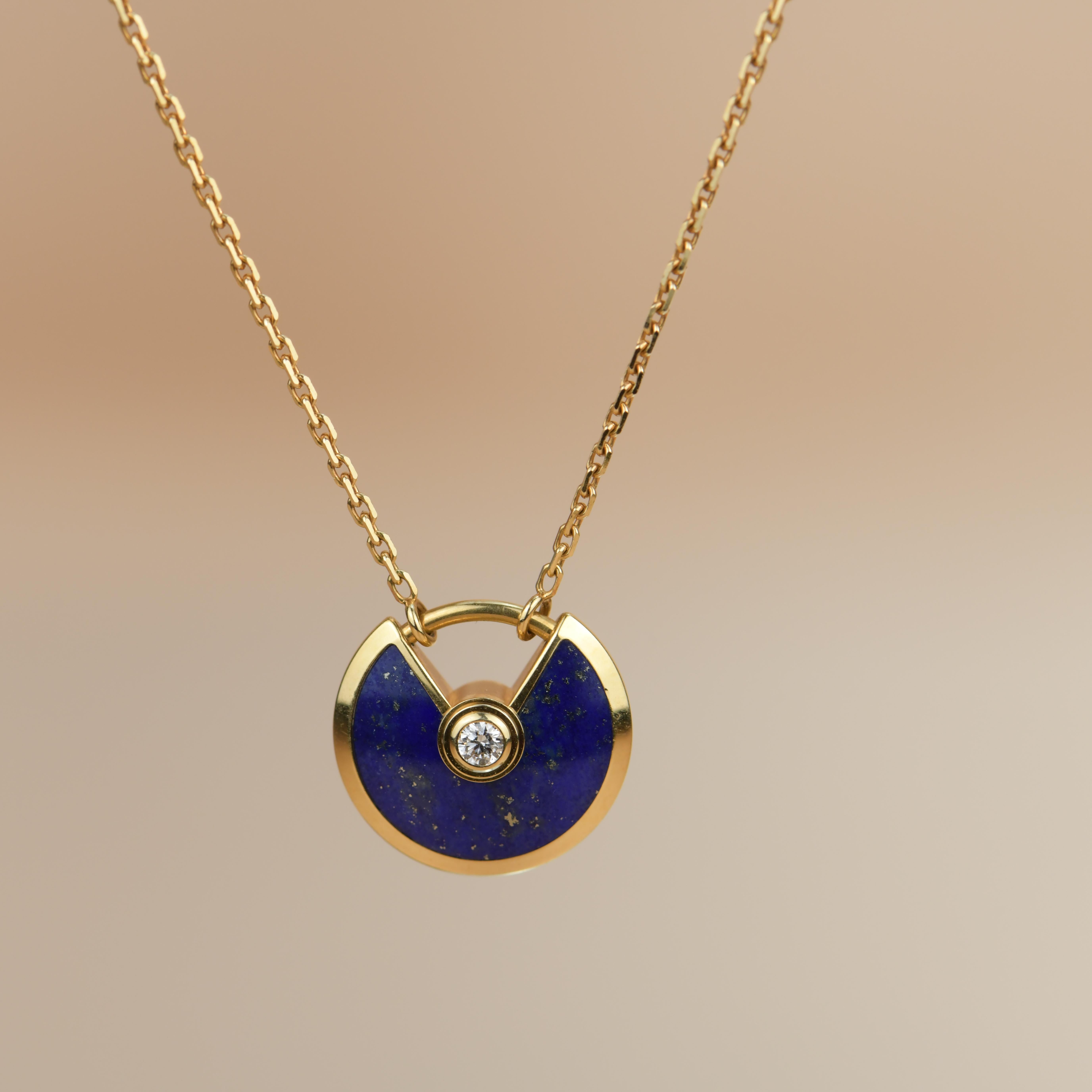Cartier Amulette De Cartier 18K Yellow Gold Lapis Lazuli Necklace at ...