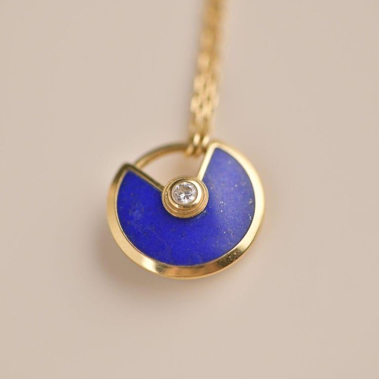 Cartier Amulette De Cartier 18k Yellow Gold Lapis Lazuli Necklace at ...