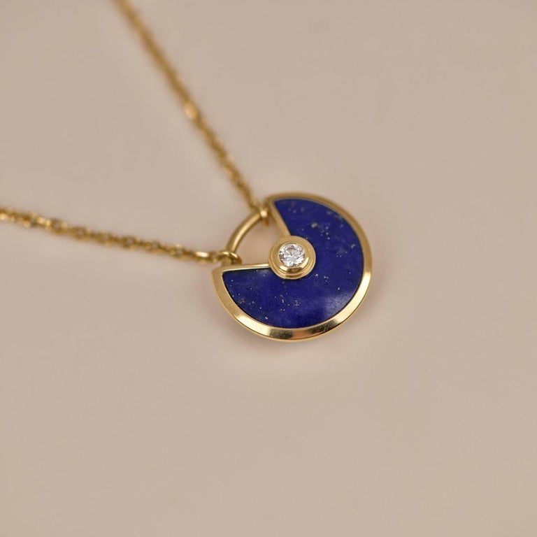 Cartier Amulette De Cartier 18k Yellow Gold Lapis Lazuli Necklace For ...