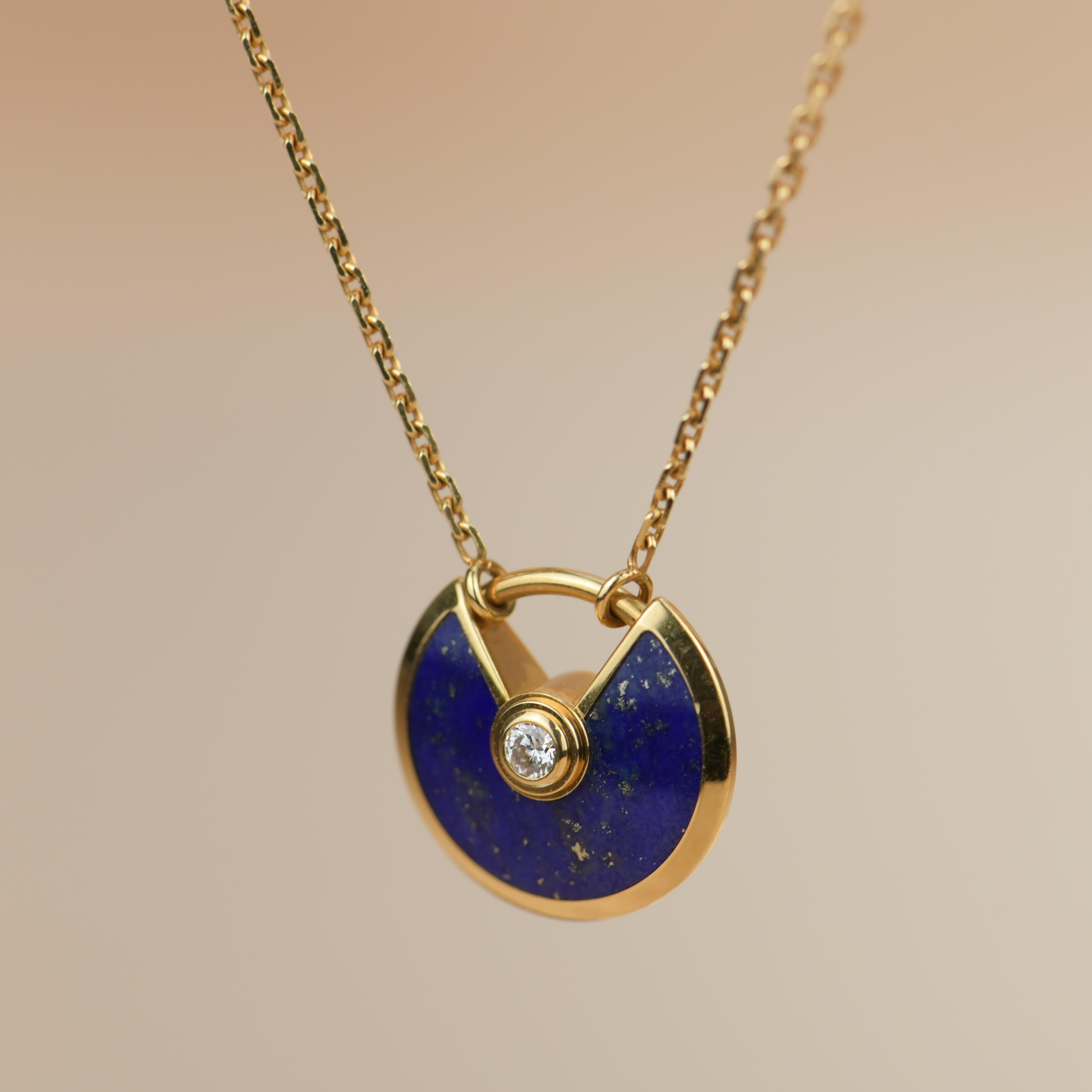 Cartier Amulette De Cartier 18K Yellow Gold Lapis Lazuli Necklace at ...