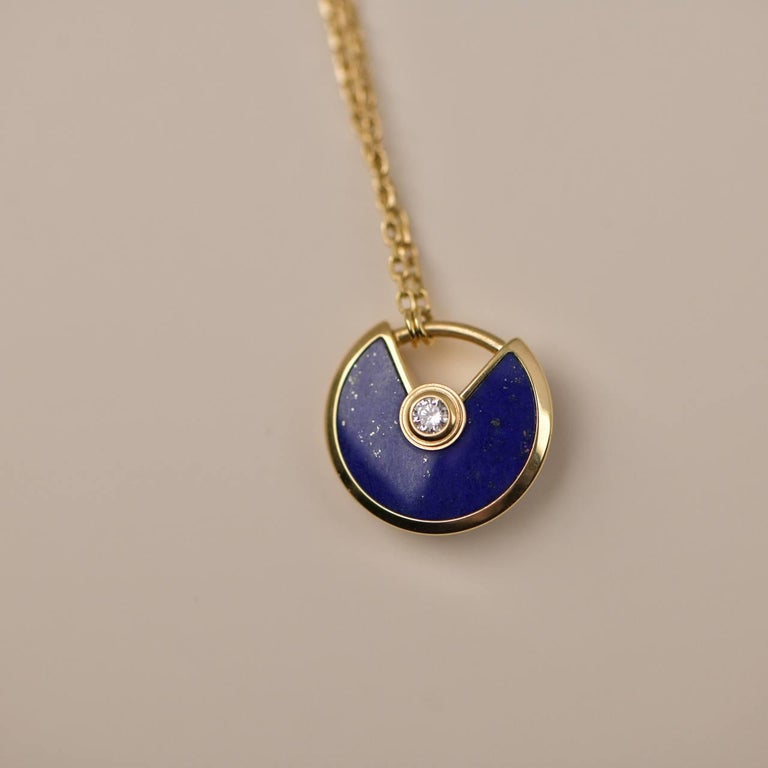 Cartier Amulette De Cartier 18k Yellow Gold Lapis Lazuli Necklace For ...