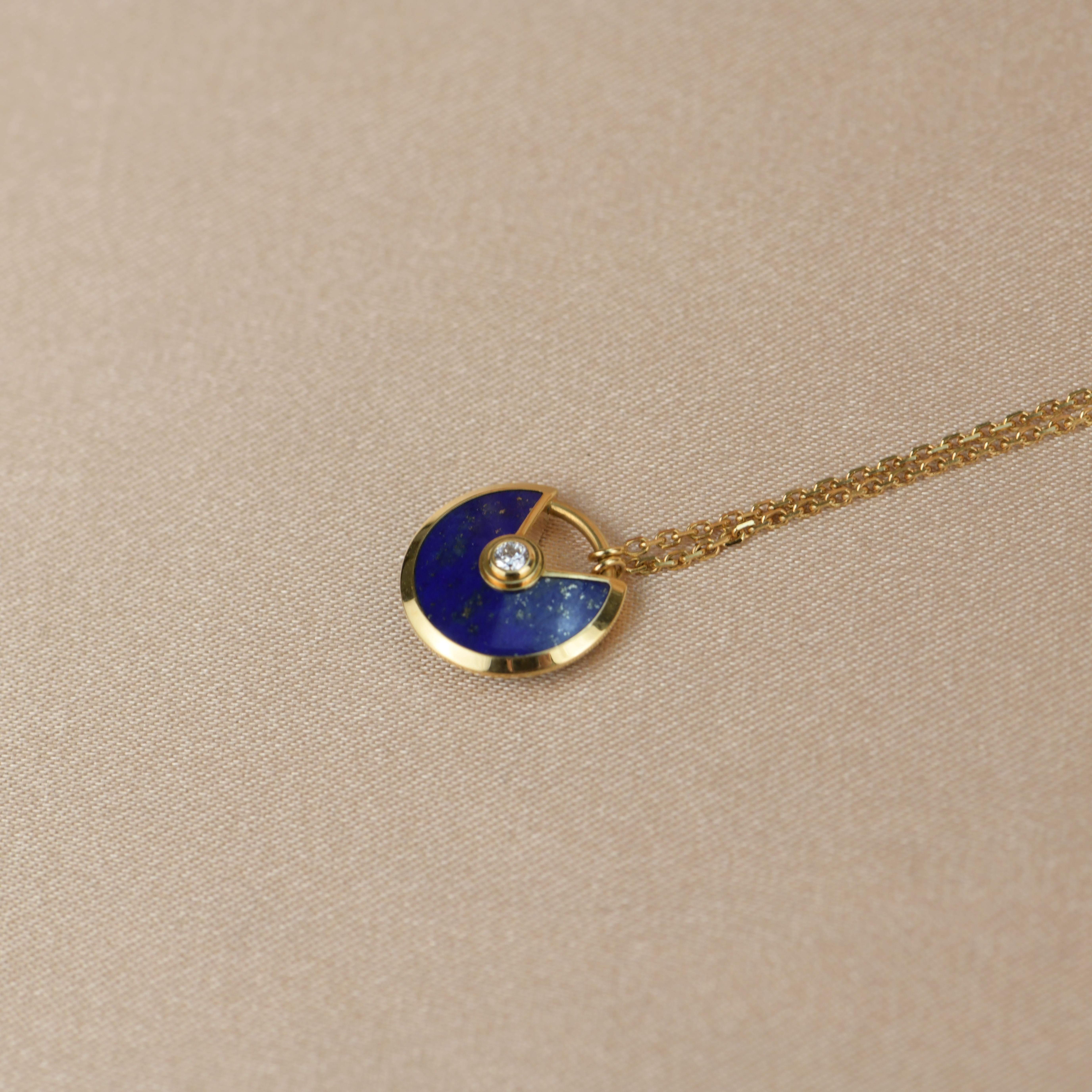 Cartier Amulette De Cartier 18K Yellow Gold Lapis Lazuli Necklace at ...