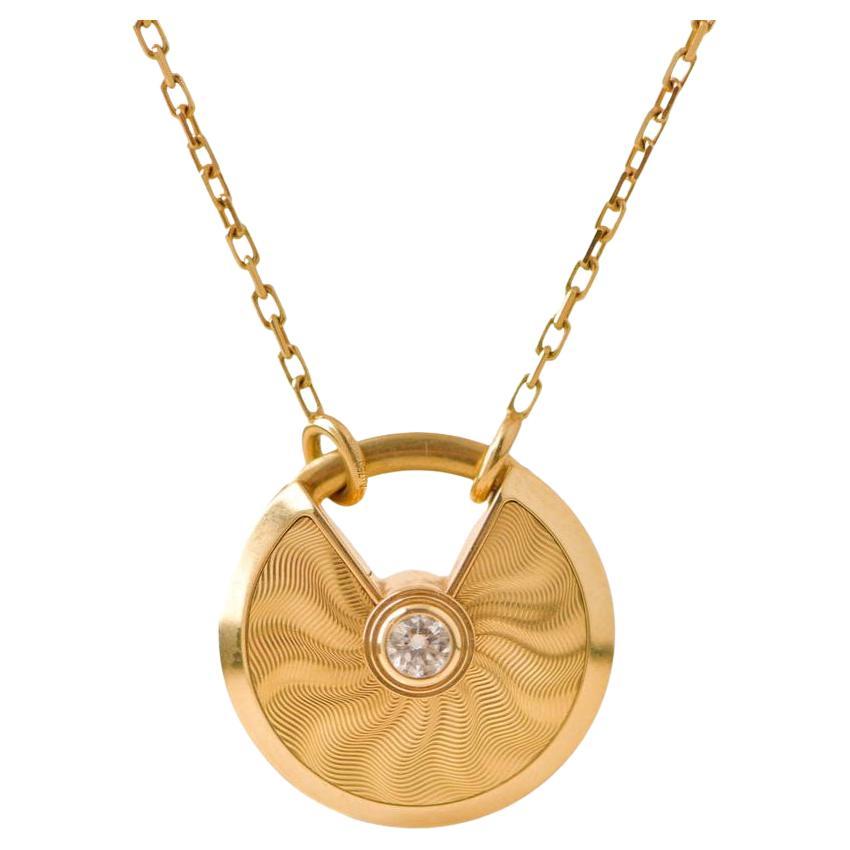 Cartier Amulette de Cartier Medium Diamond 18K Yellow Gold Necklace For ...