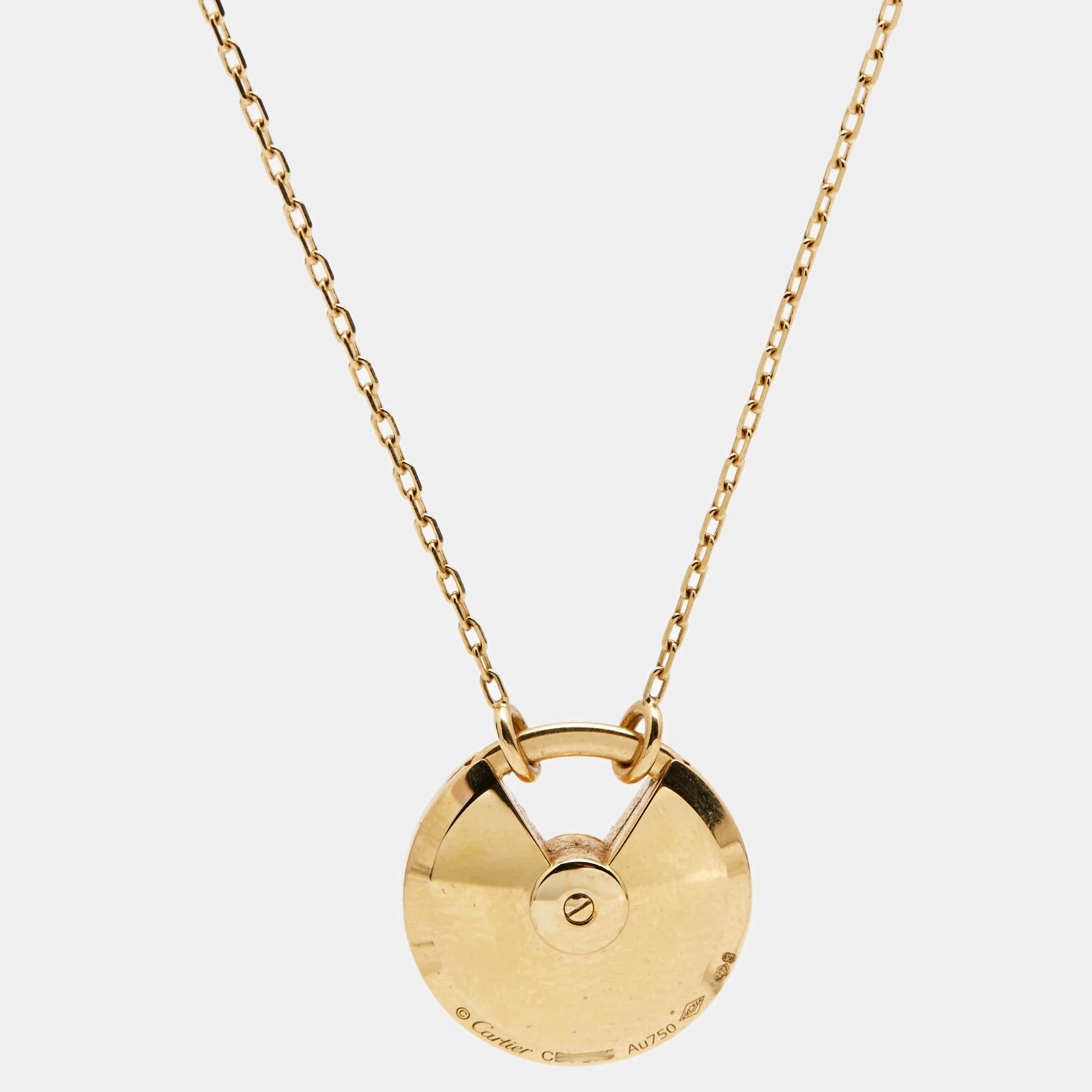 Cartier Amulette De Cartier Mother of Pearl Diamond 18k Yellow Gold ...