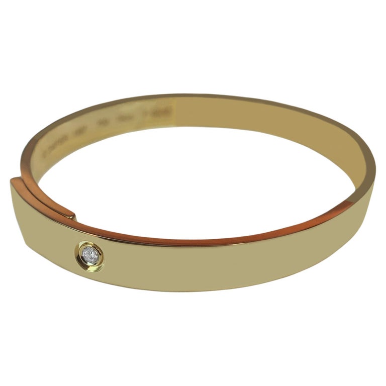 Cartier Anniversary Diamond 18 k Gold Bangle Bracelet size 19 For Sale ...