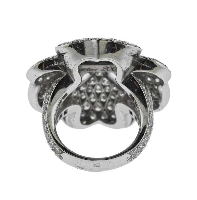 Cartier Anniversary Edition 10 Carat Diamond Gold Clover Ring at ...