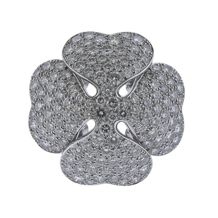 Cartier Anniversary Edition 10 Carat Diamond Gold Clover Ring at ...