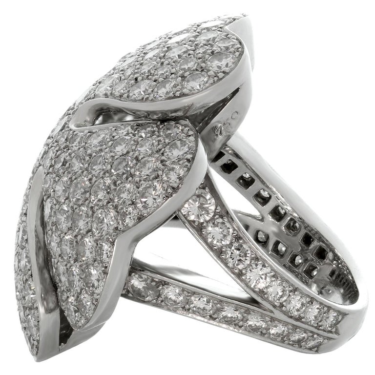 Cartier Anniversary Edition 10 Carat Diamond White Gold Clover Ring For ...