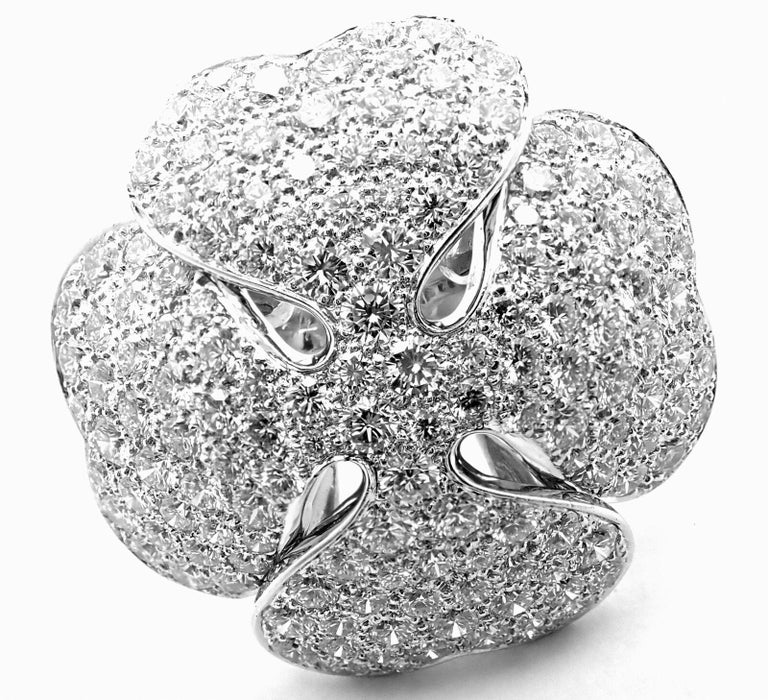 Cartier Anniversary Edition Diamond Pave Clover White Gold Cocktail ...