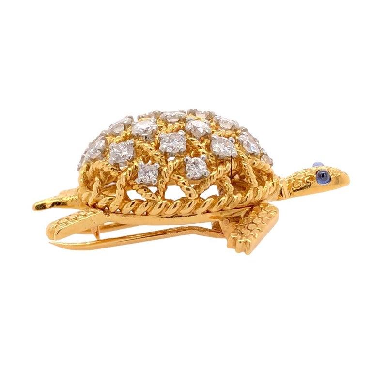 Vintage Cartier Turtle with Diamonds in 18 Karat Yellow Gold circa 1960 ...