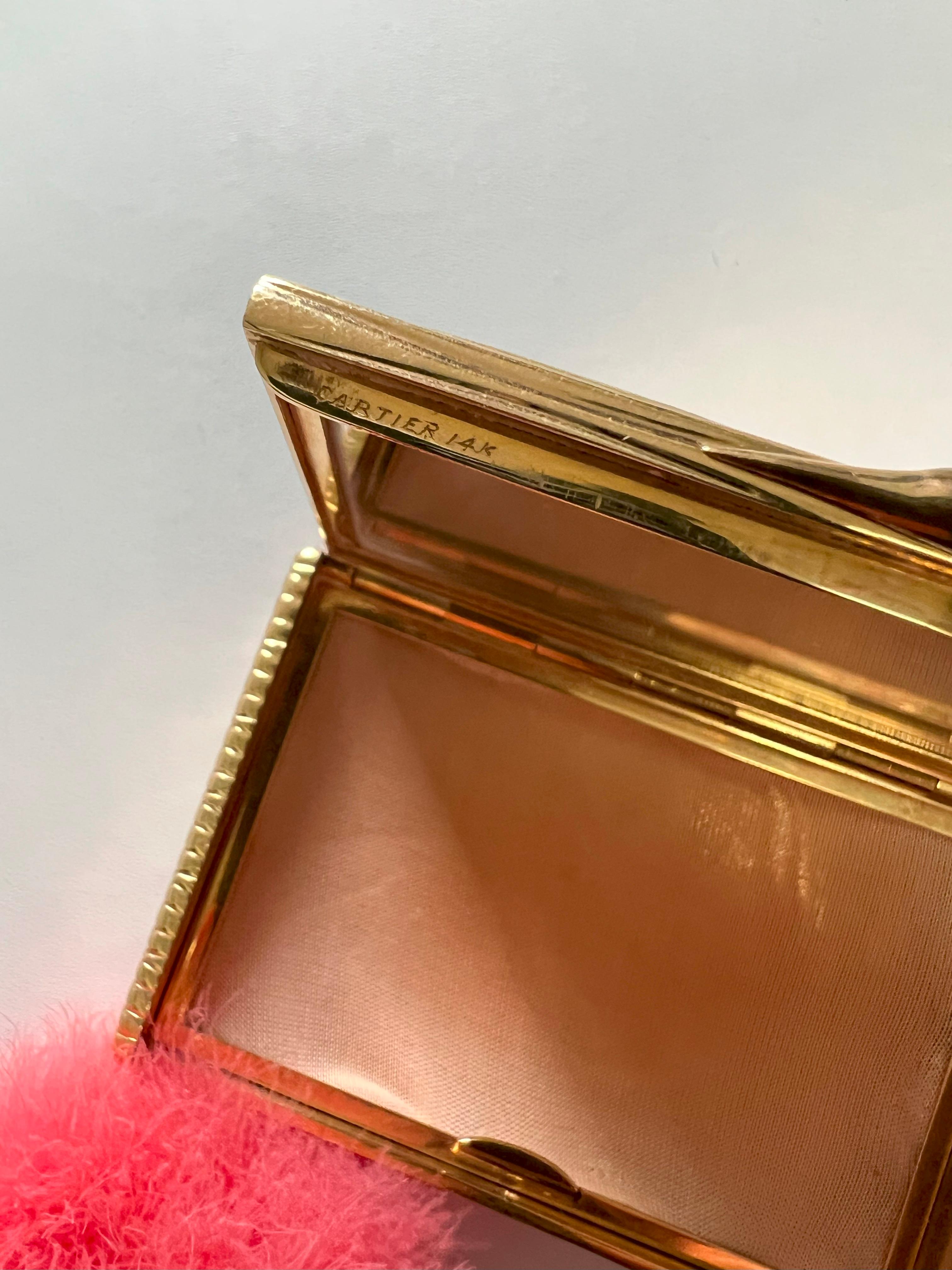 Cartier Antique Solid 14K Gold Powder Box, 197 Grams, Early 20th ...