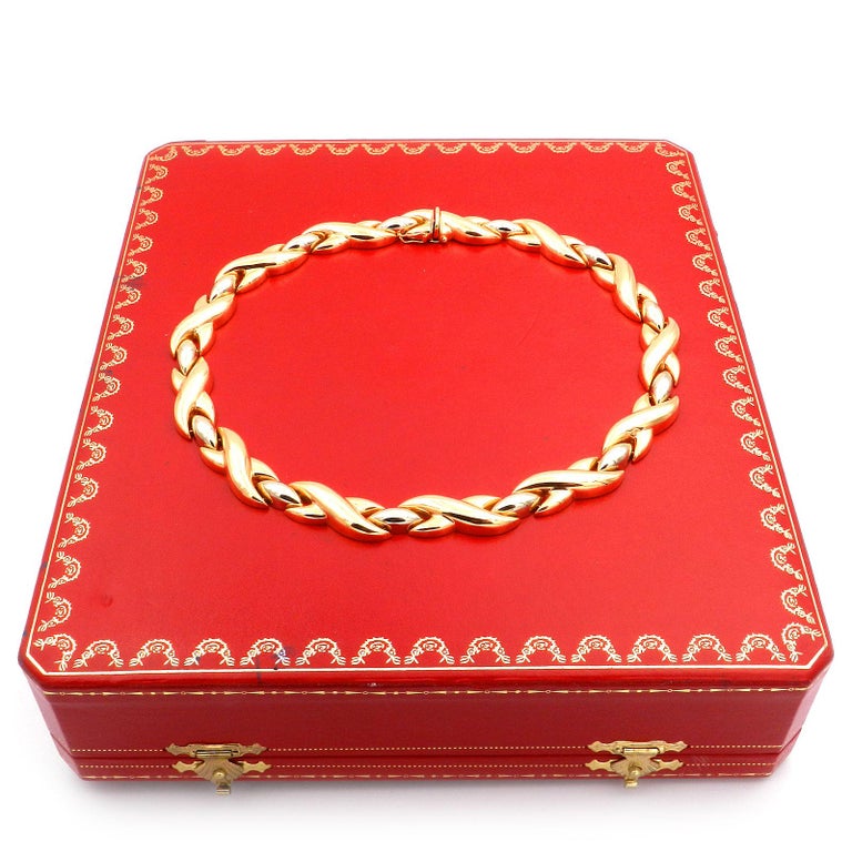 Cartier Arabesque Two Tone Gold Collier Necklace in 18K Rose and White ...