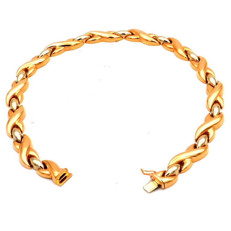 Cartier Arabesque Two Tone Gold Collier Necklace in 18K Rose and White ...