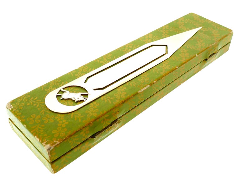 Cartier Art Deco 14 Karat Yellow Gold Enamel Dog Motif Bookmark at ...