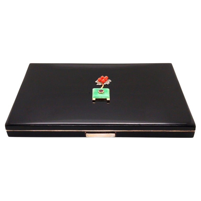 Cartier, Art Deco Jade Multi-Gem Case For Sale at 1stDibs