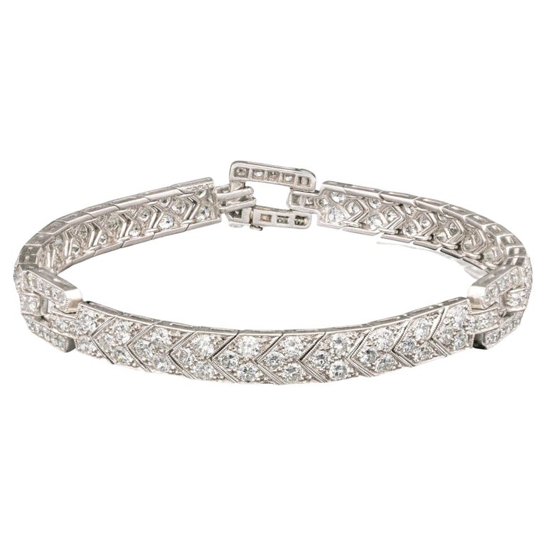 Cartier Art Deco Platinum And Diamond Narrow Strap Bracelet Circa 1930 ...