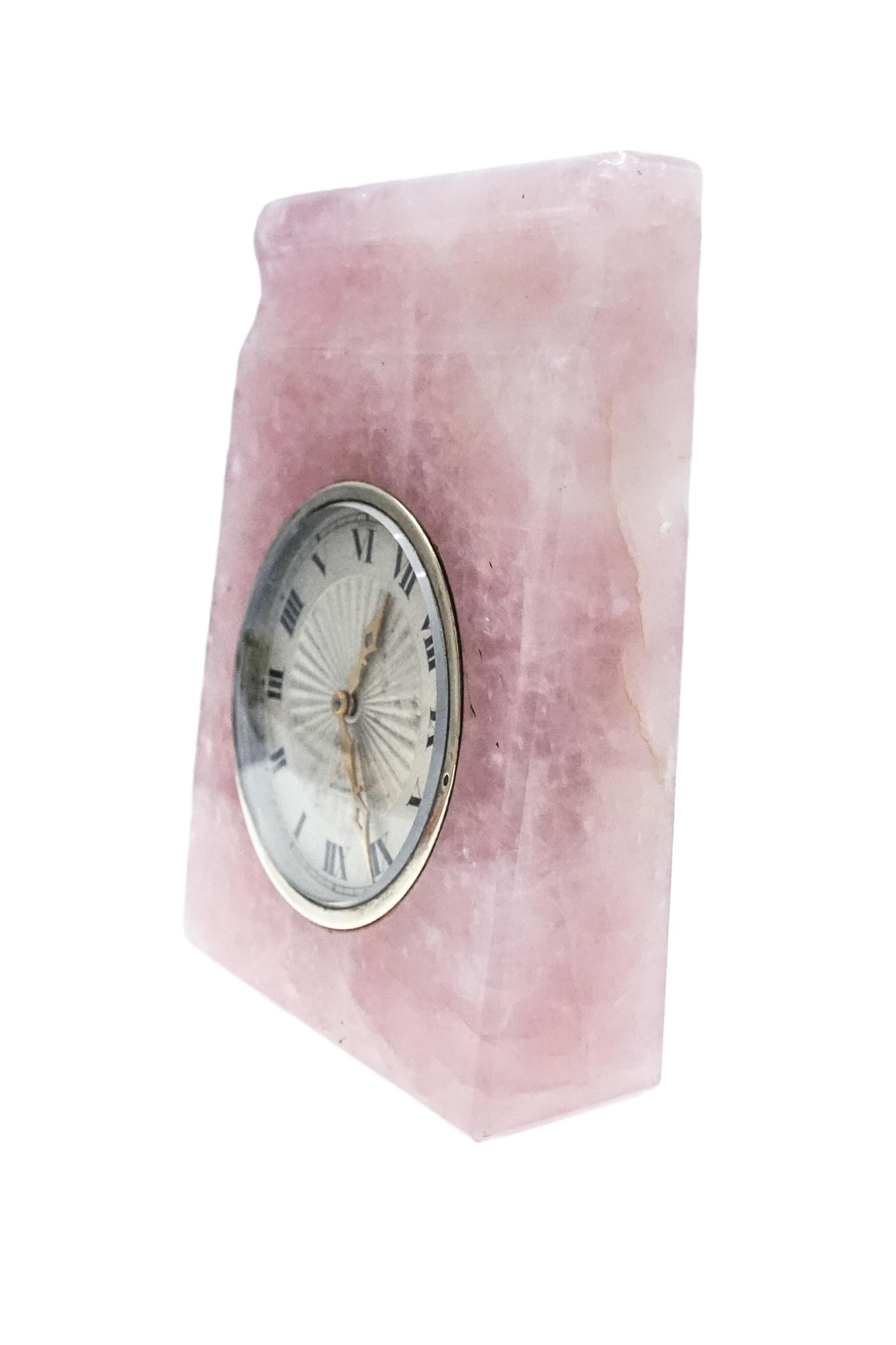 Cartier, Art Deco Rose Quartz Desk Clock For Sale at 1stDibs | rose ...