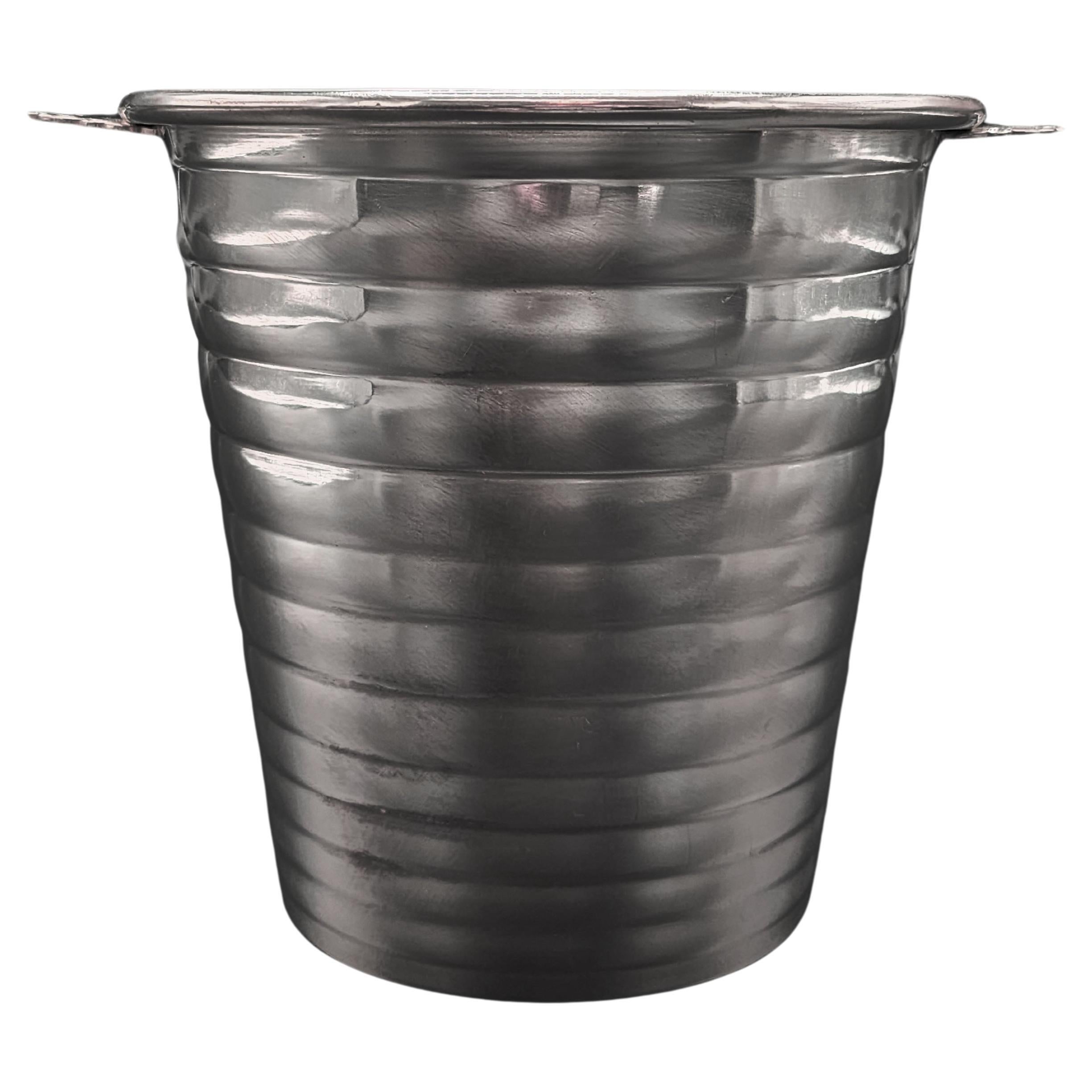 Cartier Art Deco silver metal ice bucket For Sale at 1stDibs