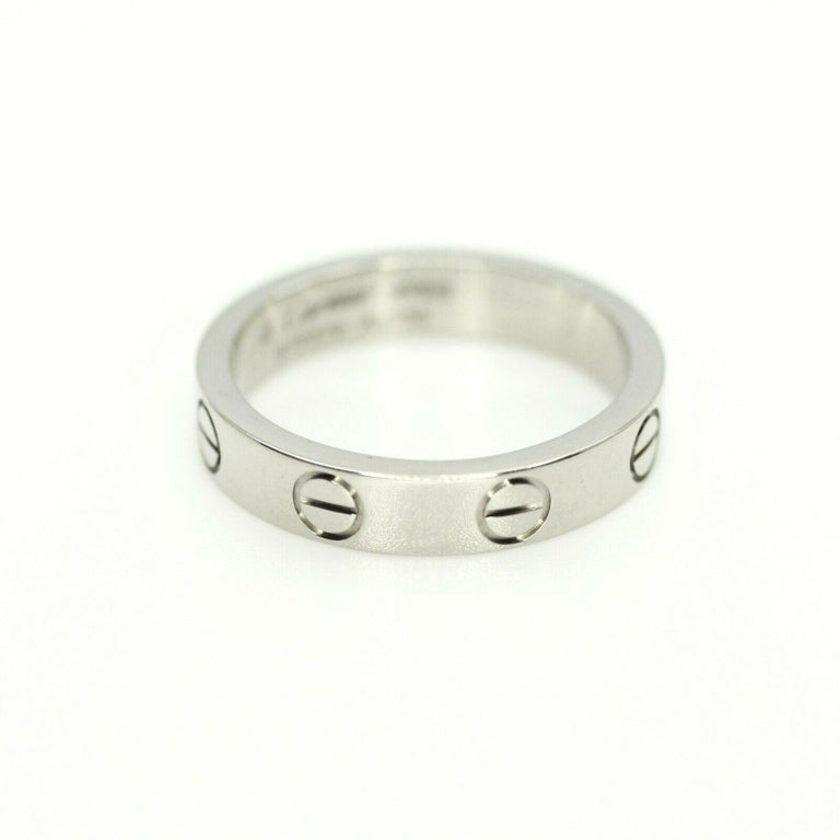 Cartier Authentic 18 Karat White Gold Love Ring For Sale at 1stDibs