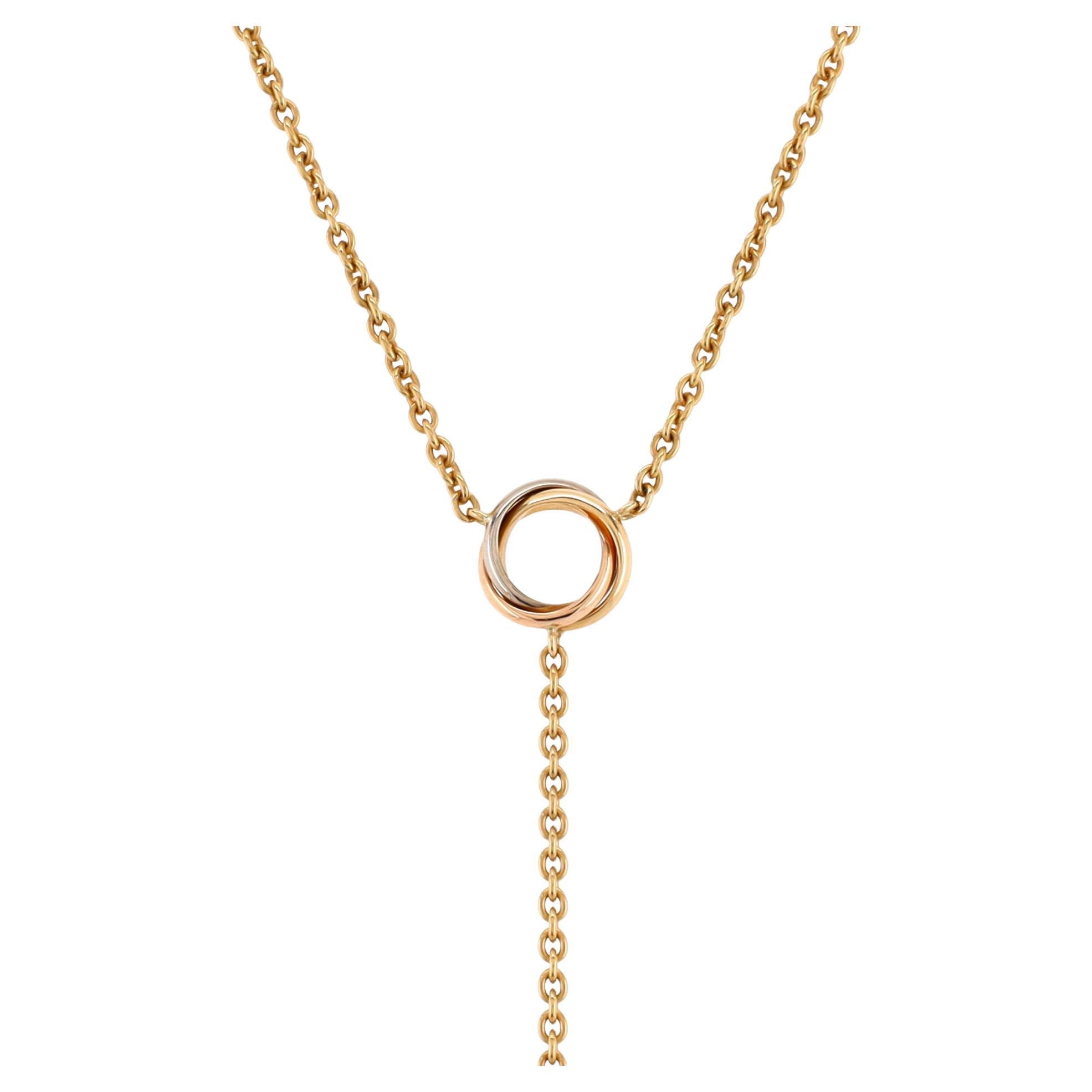 Cartier, collier pendentif Trinity Baby Trinity en or tricolore 18 ...