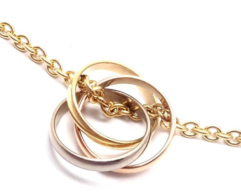 Cartier Baby Trinity Tri-Color Gold Pendant Necklace at 1stDibs