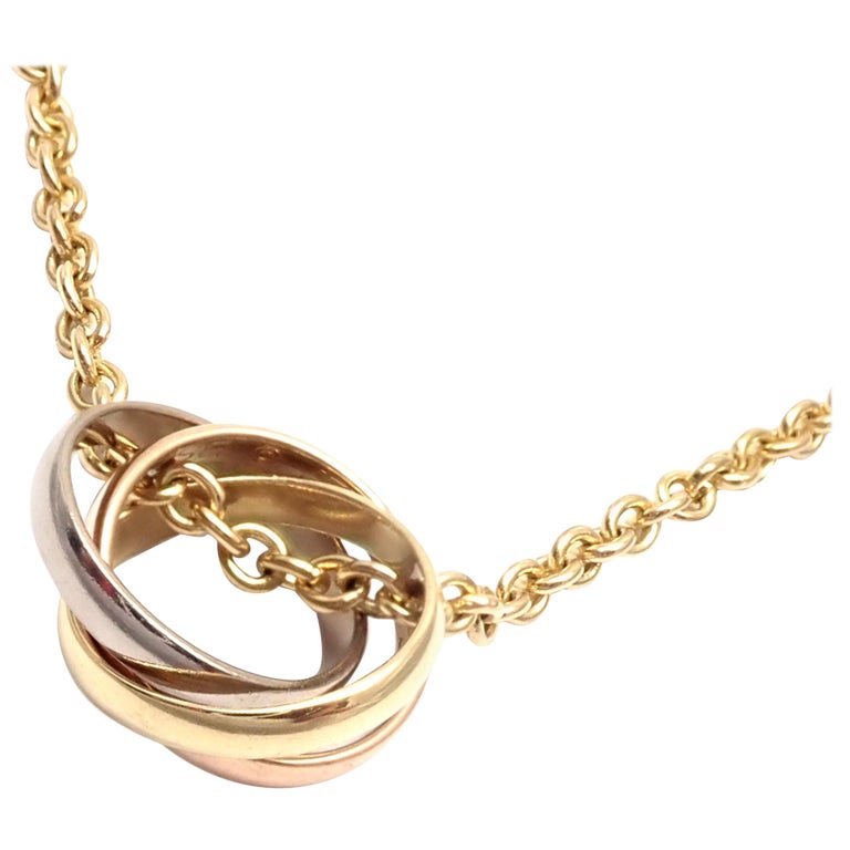 Cartier Baby Trinity Tri-Color Gold Pendant Necklace at 1stDibs