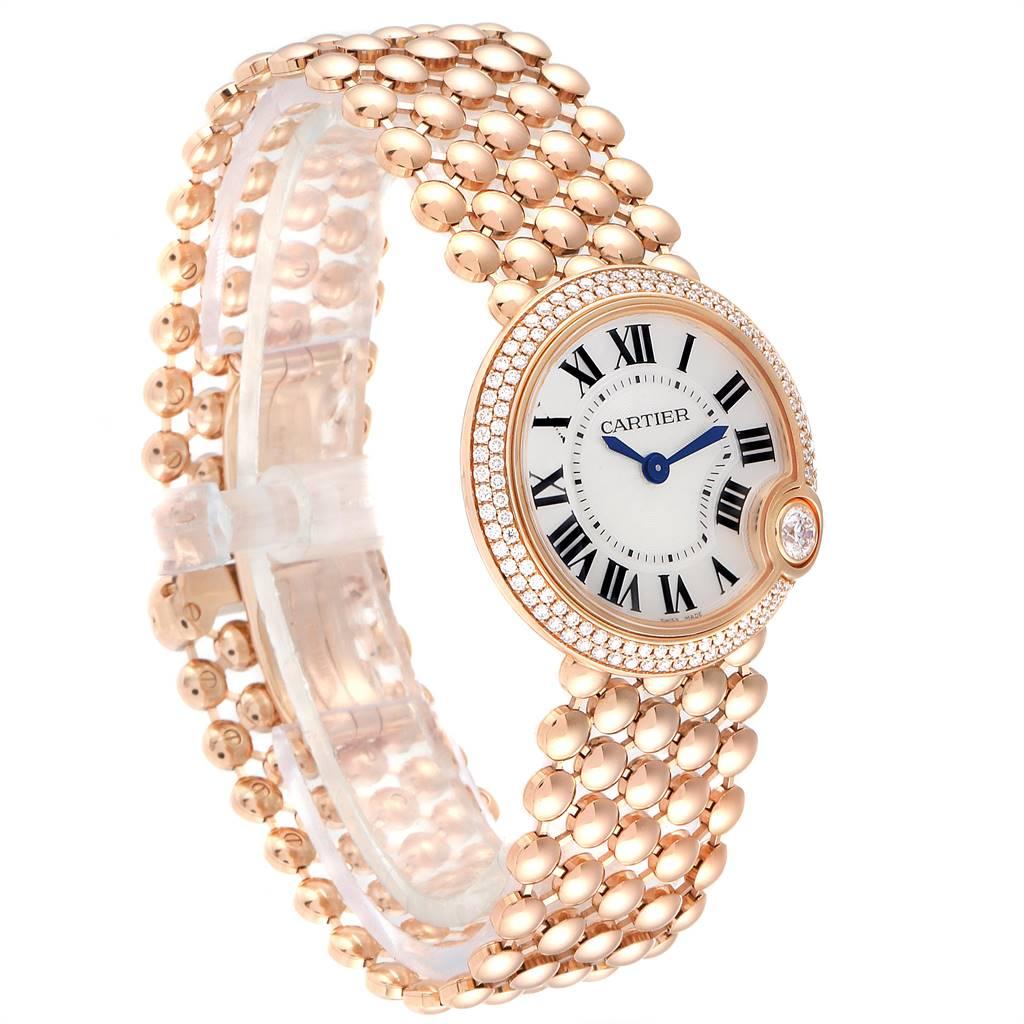 Cartier Ballon Blanc Mother of Pearl Rose Gold Diamond Ladies Watch ...