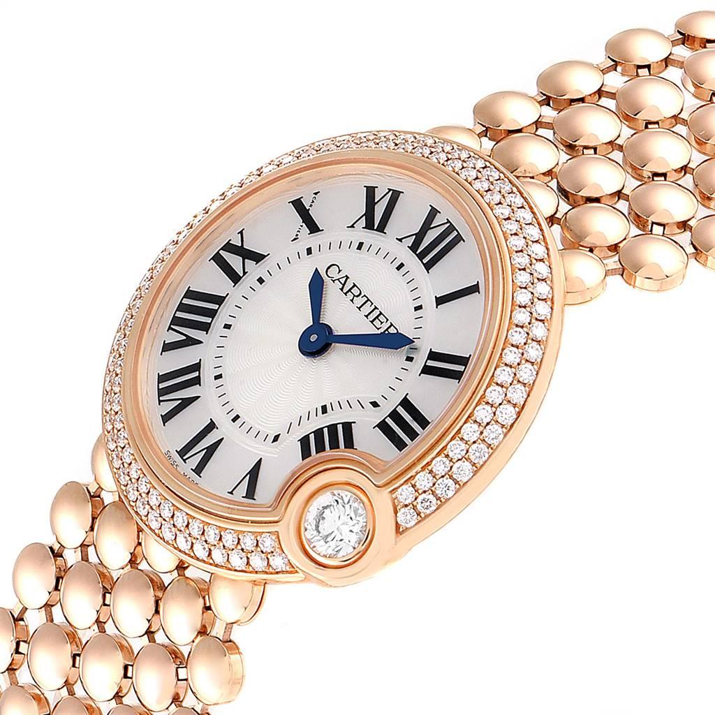 Cartier Ballon Blanc Mother of Pearl Rose Gold Diamond Ladies Watch ...