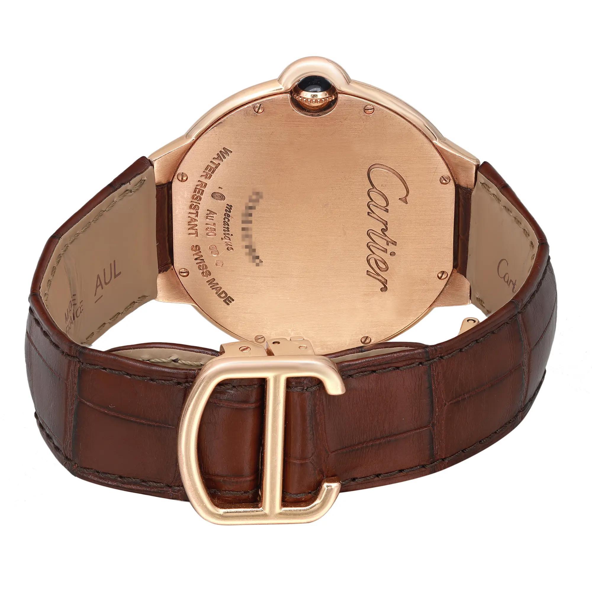 Cartier Ballon Bleu 18k Rose Gold Diamond Silver Dial Manual Wind Watch ...