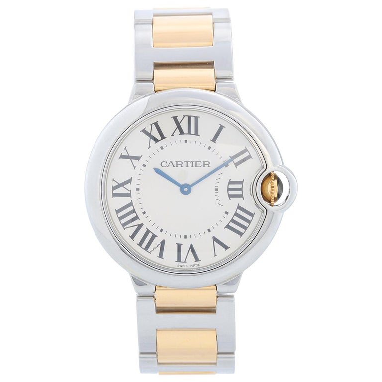 Cartier Ballon Bleu 2-Tone Midsize Quartz Steel and Gold Watch W69008Z3 ...