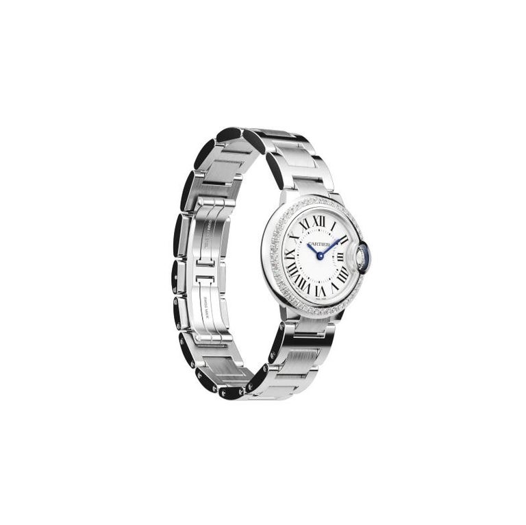 Cartier Ballon Bleu Quartz Movement Steel and Diamond Ladies Watch ...