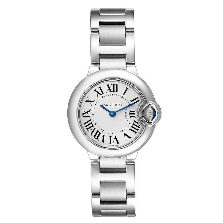 Cartier Ballon Bleu 29 Silver Dial Quartz Steel Ladies Watch W69010Z4 ...