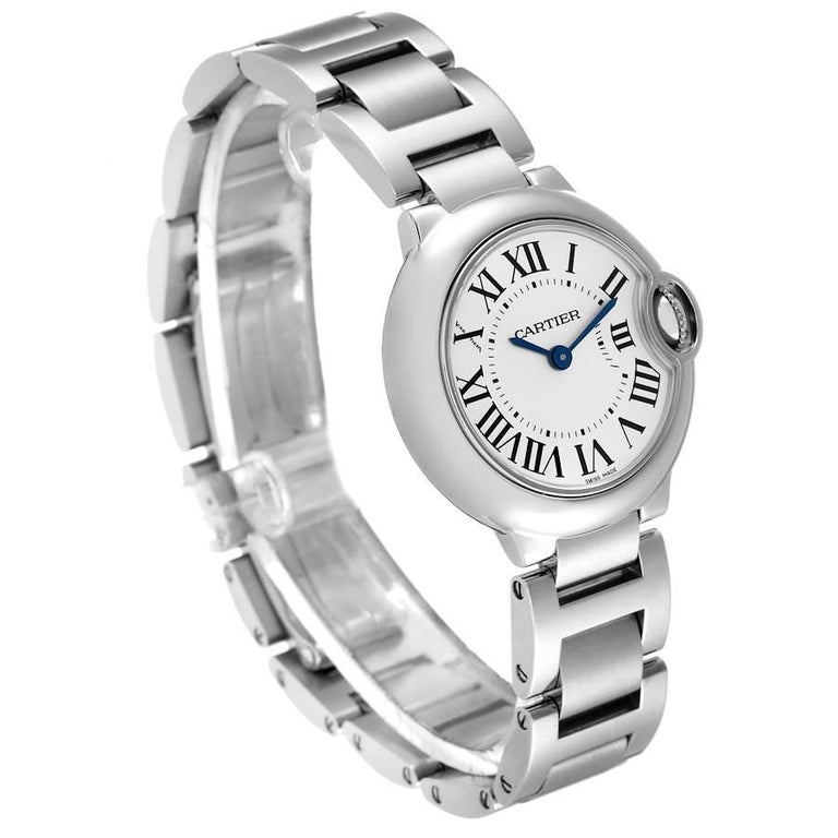 Cartier Ballon Bleu 29 Silver Dial Quartz Steel Ladies Watch W69010Z4 ...