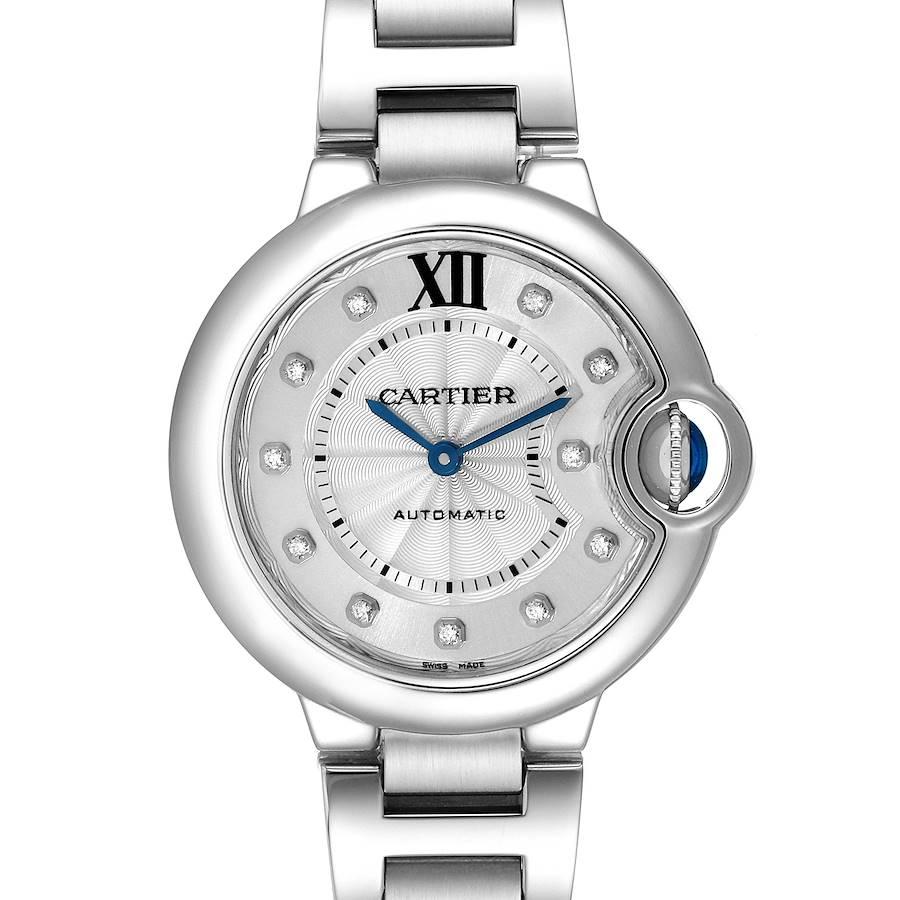 Cartier Ballon Bleu Steel Silver Guilloche Dial Ladies Watch W6920071 ...