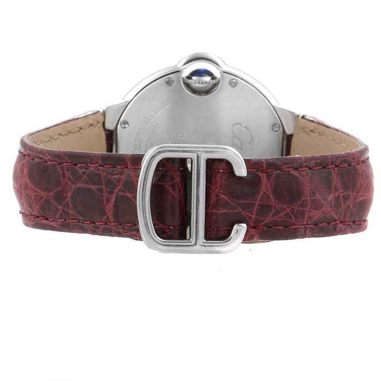 Cartier Ballon Bleu 33 Diamond Steel Ladies Watch W4BB0009 Box Papers ...