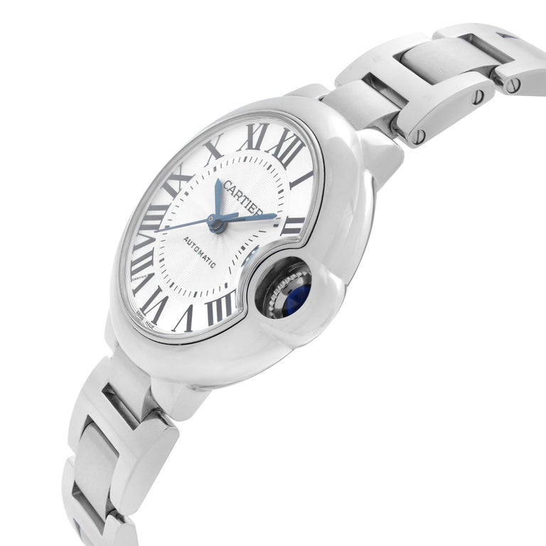 Cartier Ballon Bleu Steel Silver Guilloche Dial Ladies Watch W6920071 ...