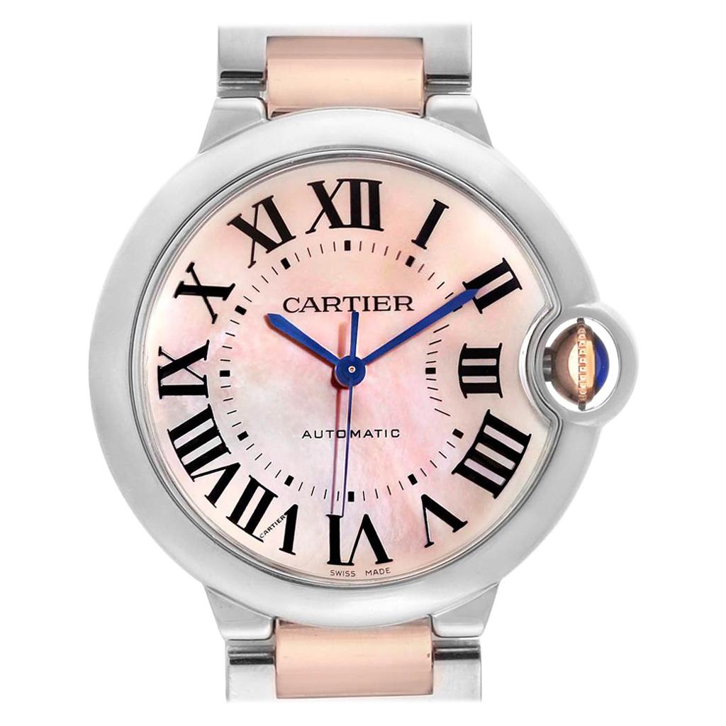 Cartier Ballon Bleu 36 Midsize Steel Rose Gold MOP Ladies Watch ...