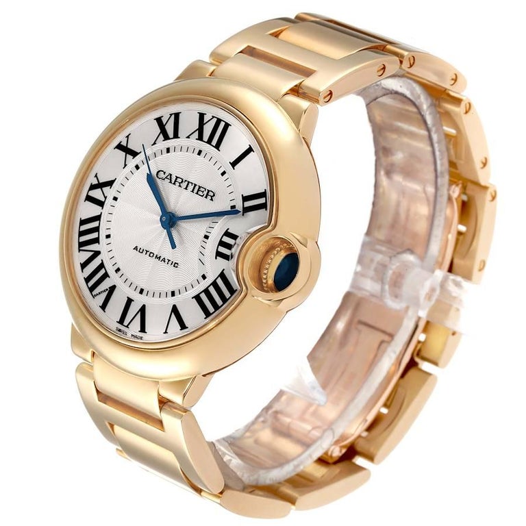 Cartier Ballon Bleu 36 Yellow Gold Automatic Mens Watch W6900356 at 1stDibs
