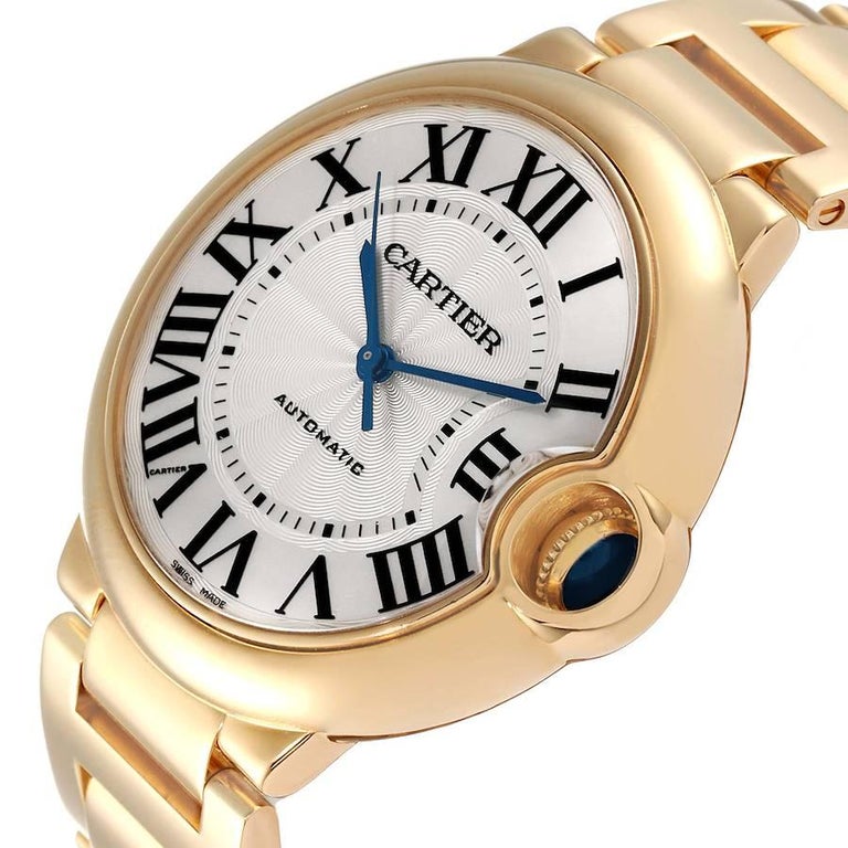 Cartier Ballon Bleu 36 Yellow Gold Automatic Mens Watch W6900356 at 1stDibs