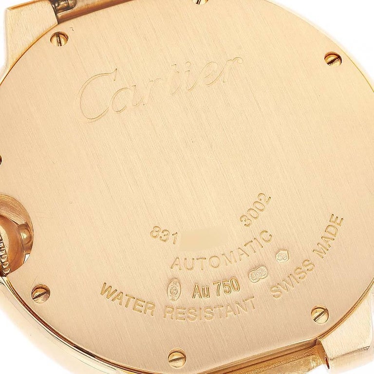 Cartier Ballon Bleu 36 Yellow Gold Automatic Mens Watch W6900356 at 1stDibs