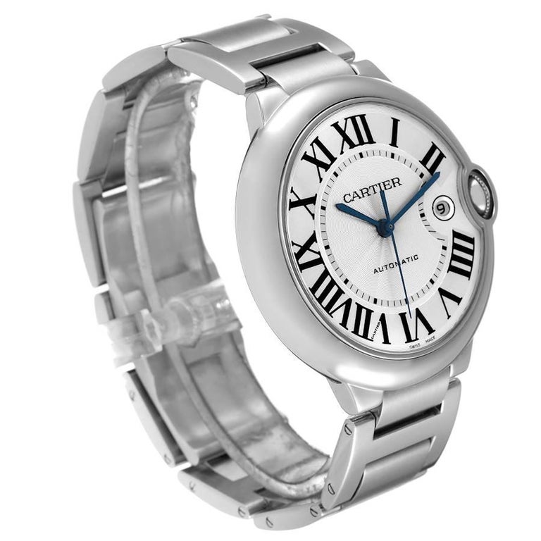 Cartier Ballon Bleu 42 Steel Automatic Silver Dial Mens Watch W69012Z4 ...