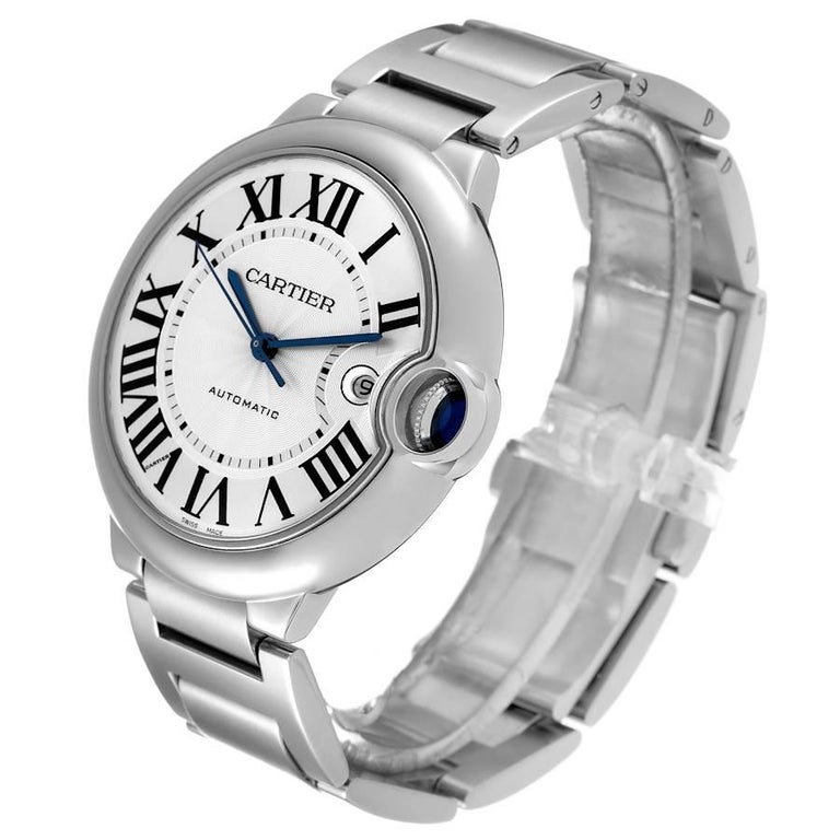 Cartier Ballon Bleu 42 Steel Automatic Silver Dial Mens Watch W69012Z4 ...