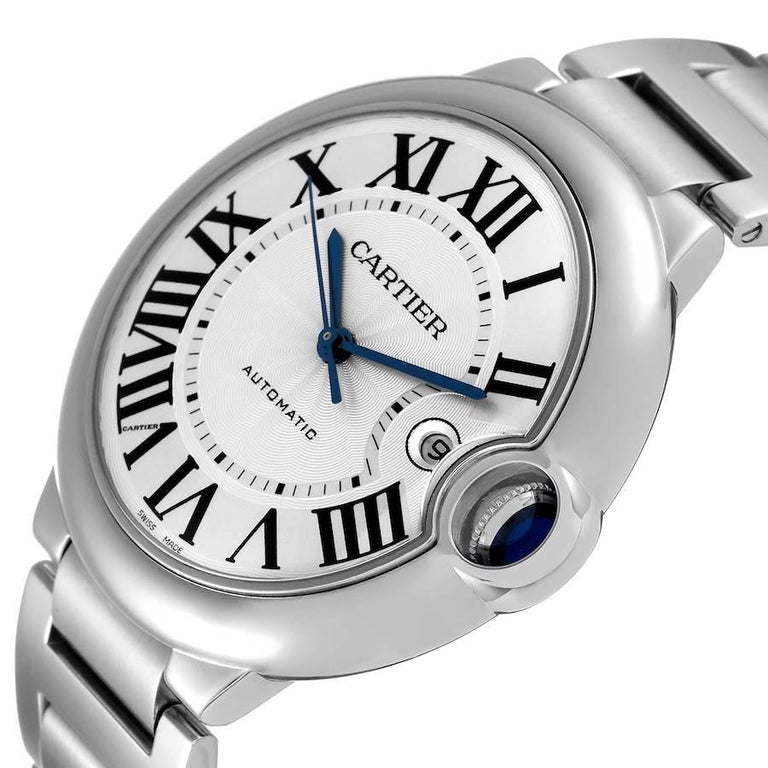 Cartier Ballon Bleu 42 Steel Automatic Silver Dial Mens Watch W69012Z4 ...