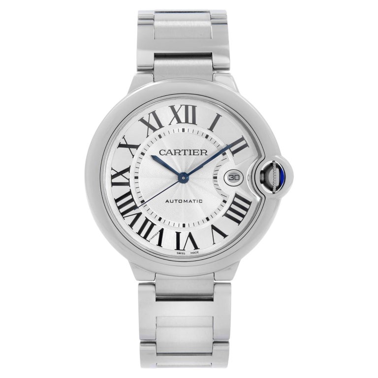 Cartier Ballon Bleu Steel Silver Guilloche Dial Automatic Watch ...