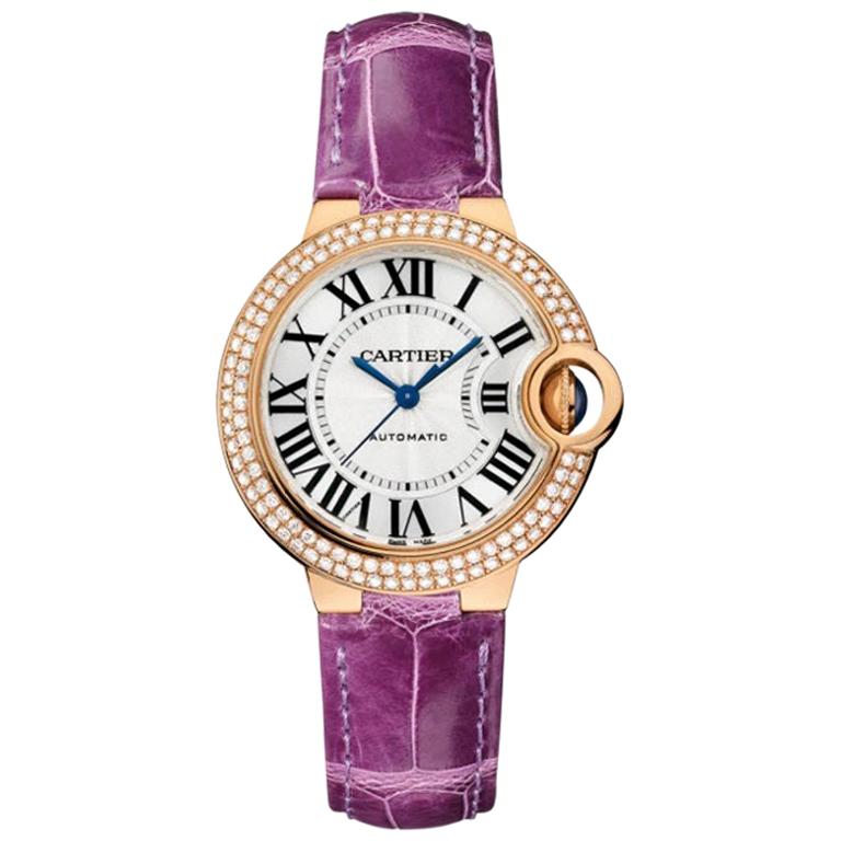 Cartier Rose Gold Ballon Bleu White Dial Automatic Wristwatch at 1stDibs