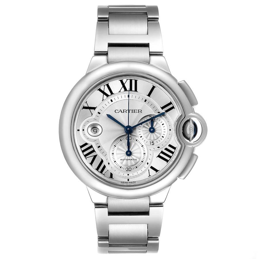 Cartier Ballon Bleu Chronograph Steel Men's Watch W6920076 Box Papers ...