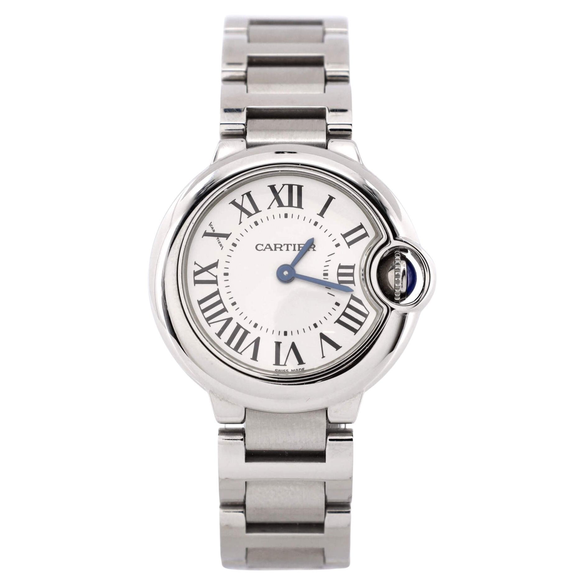 Cartier 3005 Ballon Bleu Stainless Steel Diamond Bezel Watch at 1stDibs ...