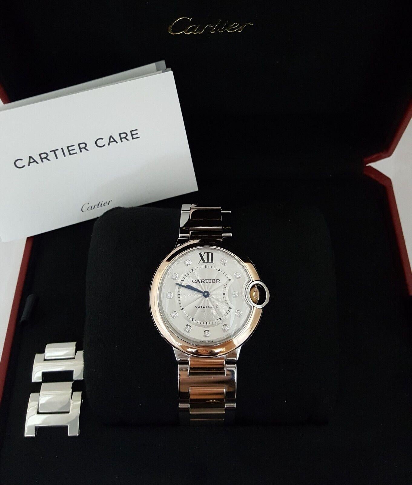 Cartier Ballon Bleu De Cartier Size Medium 36 mm Stainless and 18k Rose ...