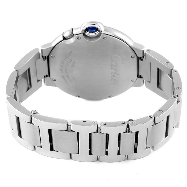 Cartier Ballon Bleu Dual Time Zone Steel Silver Dial Mens Watch ...